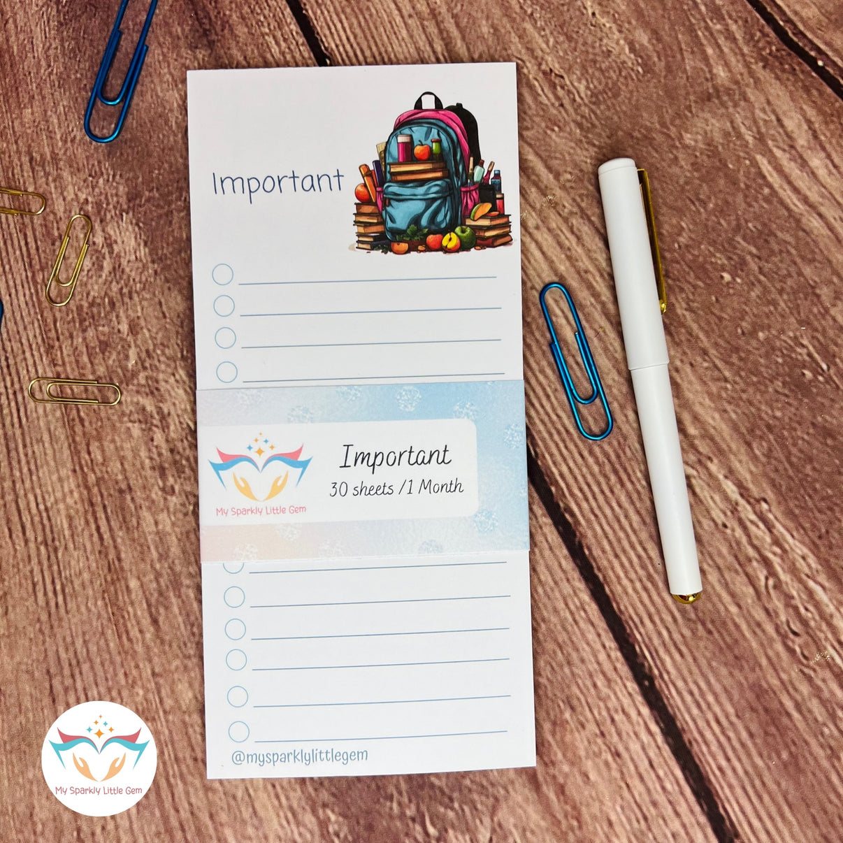 Blue Important Note List – My Sparkly Little Gem